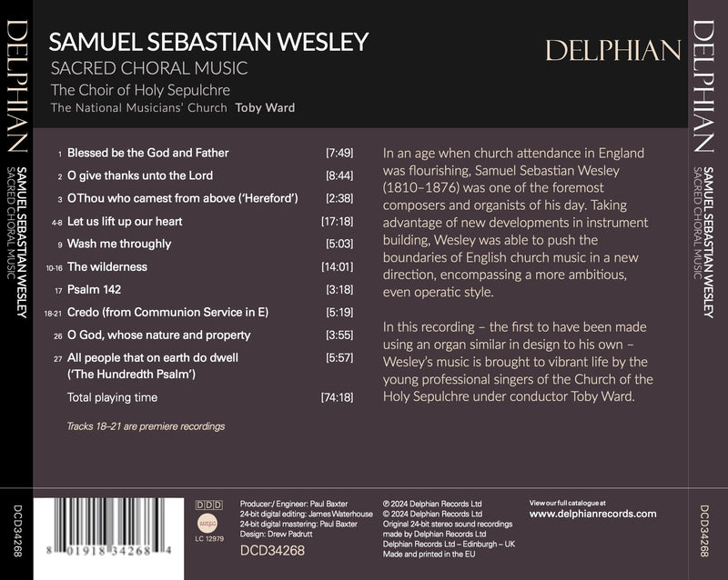 Samuel Sebastian Wesley: Sacred Choral Music - Delphian Records
