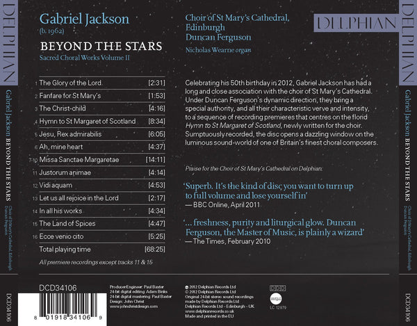 Gabriel Jackson: Beyond the Stars (Sacred Choral Works Vol II ...